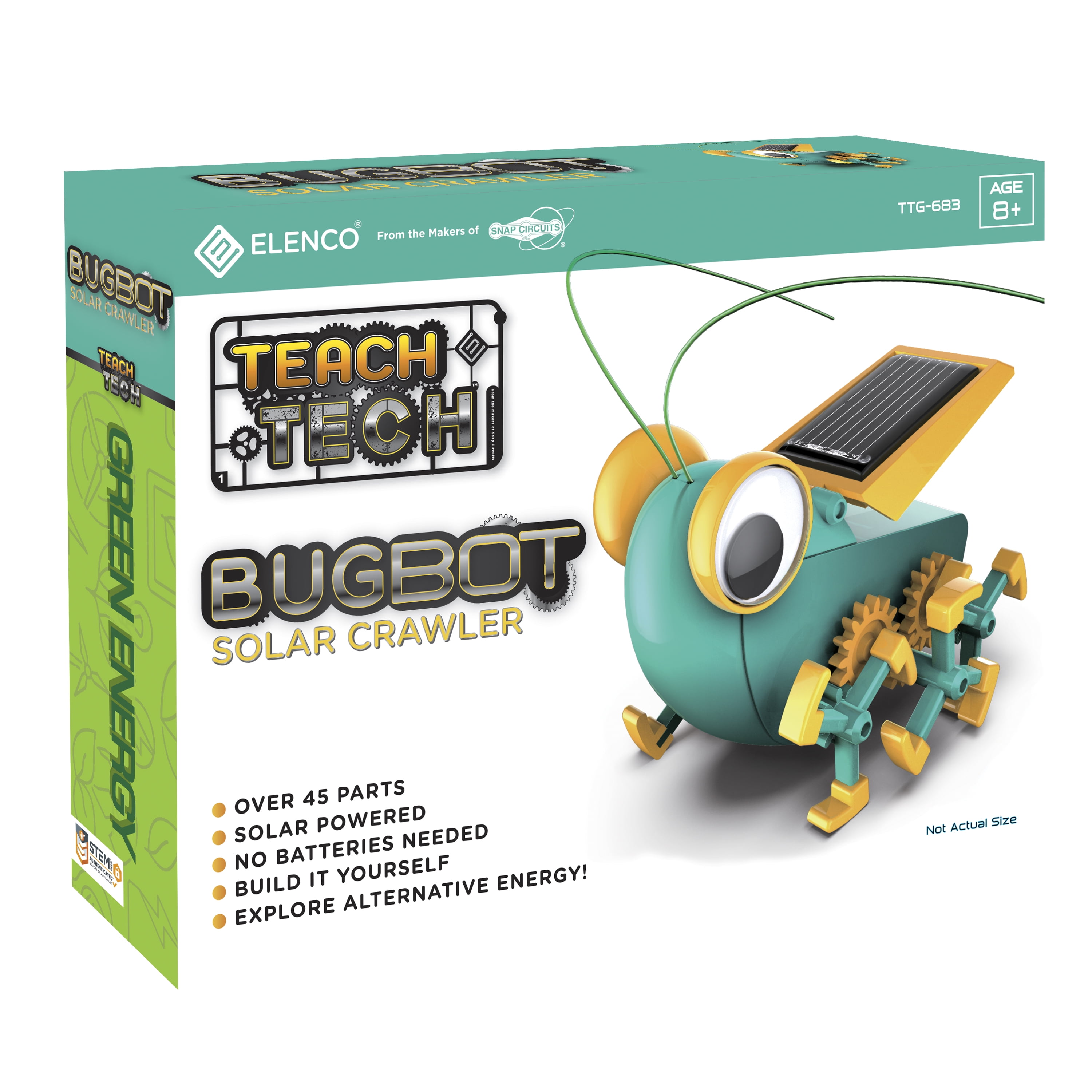 Teach Tech Bug Bot Solar Robot Crawler Stem Building Set for Kids ...