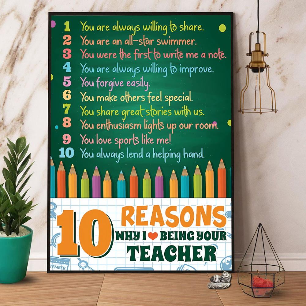 Teacher 10 Reasons Why I Being Your Teacher Paper Poster No Frame Matte ...