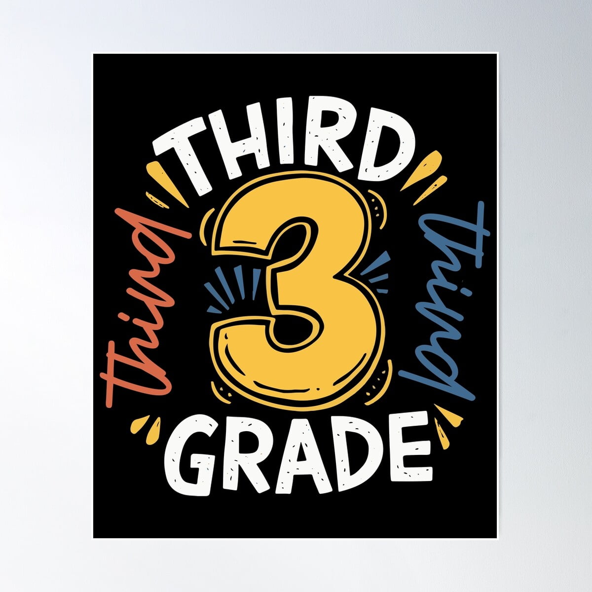 Teacher 3Rd Grade Typography | Back To School Third Grade Poster Wall ...