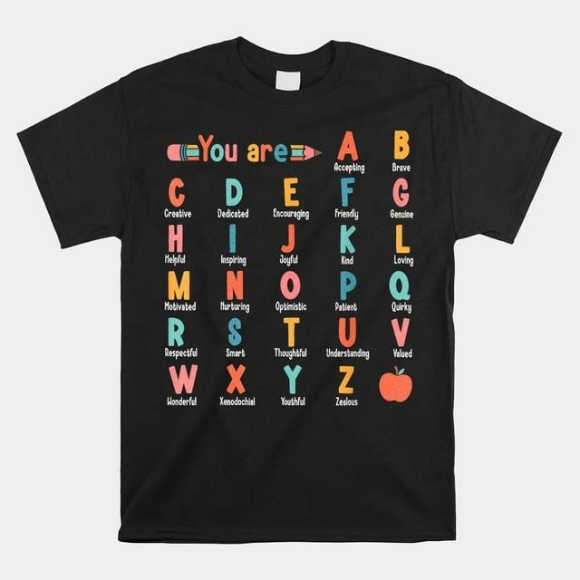 Teacher Abc Affirmation Back To School Custom Teacher Apprec Shirt ...