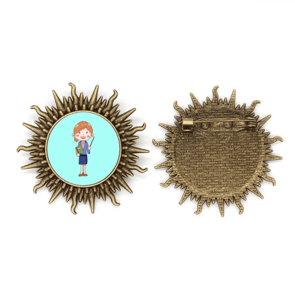 Teacher Animation Outline Role Tutor Metall Sonne Brosche Haken Pin ...