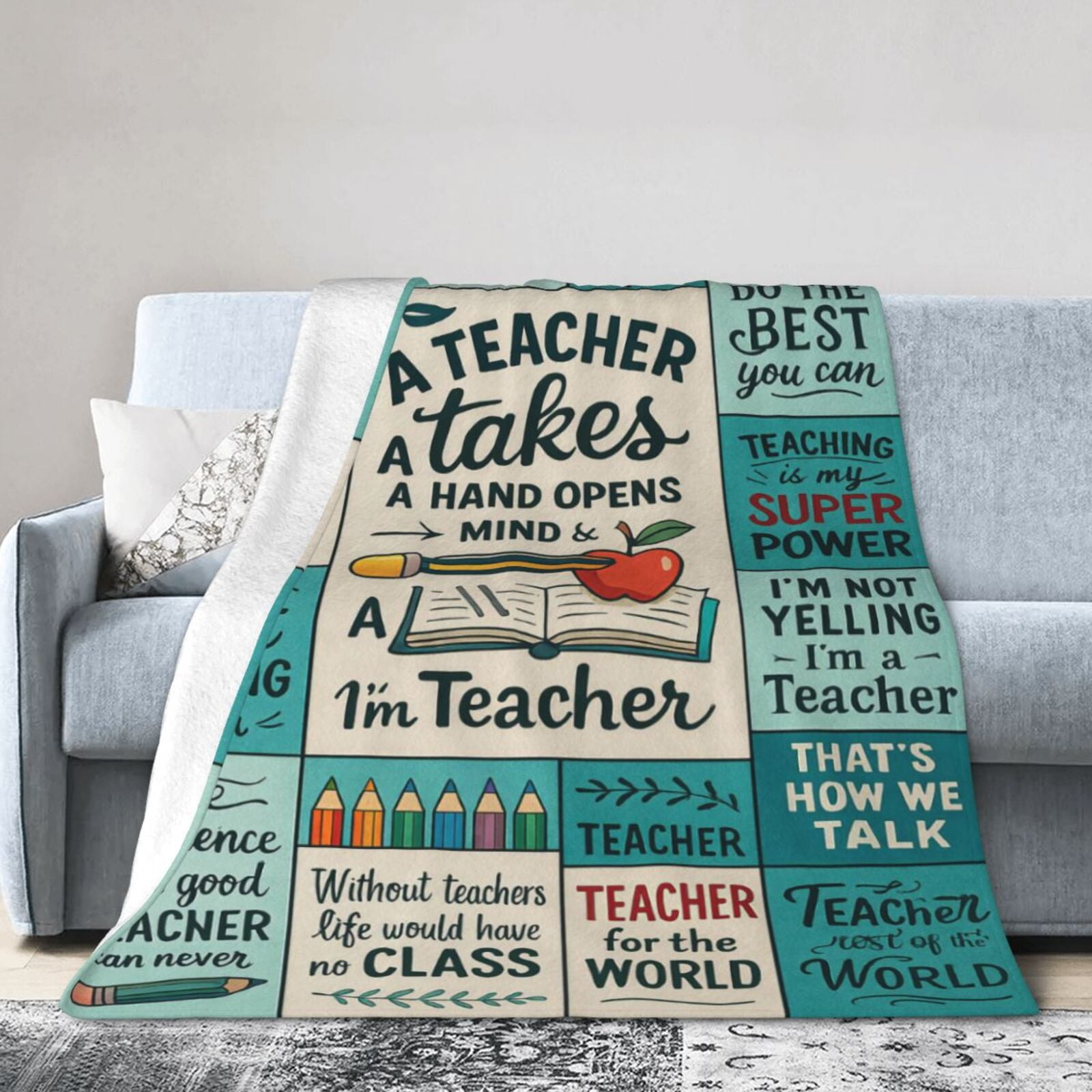 Teacher Appreciation Blanket Throw - Gift for Women, Birthday, Retirement, Teachers Day 60x50 ...