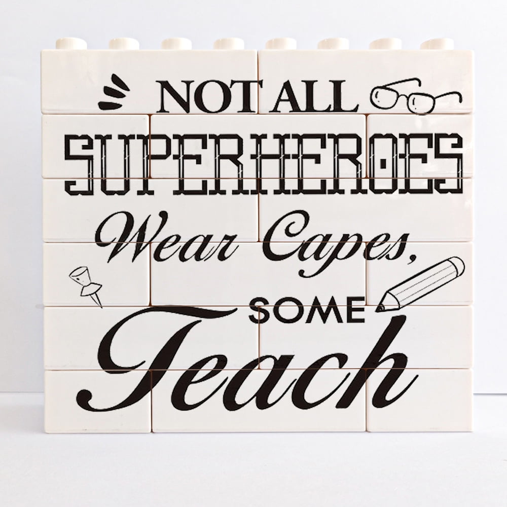 Teacher Appreciation Building Bricks Blocks Puzzles Desk Decor Rustic ...