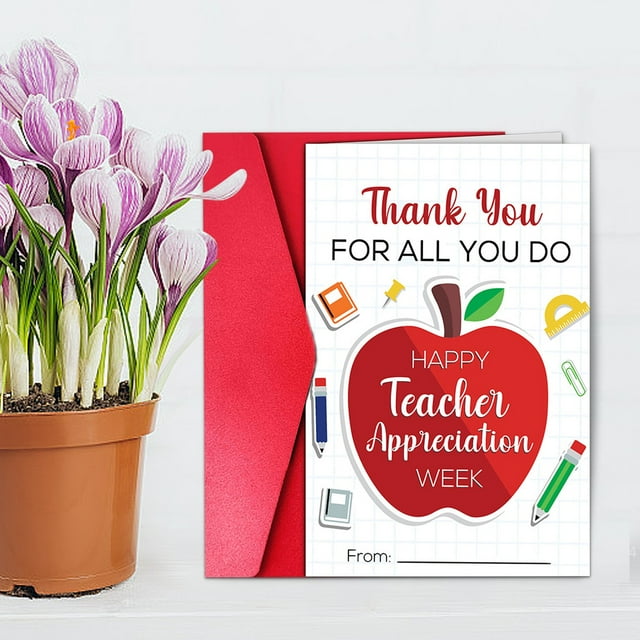 Teacher Appreciation Card Teacher Appreciation Gift Card Bulk Teacher's ...