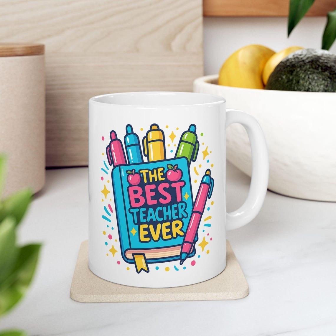 Teacher Appreciation Ceramic Mug, Best Teacher Gift Cup, School ...