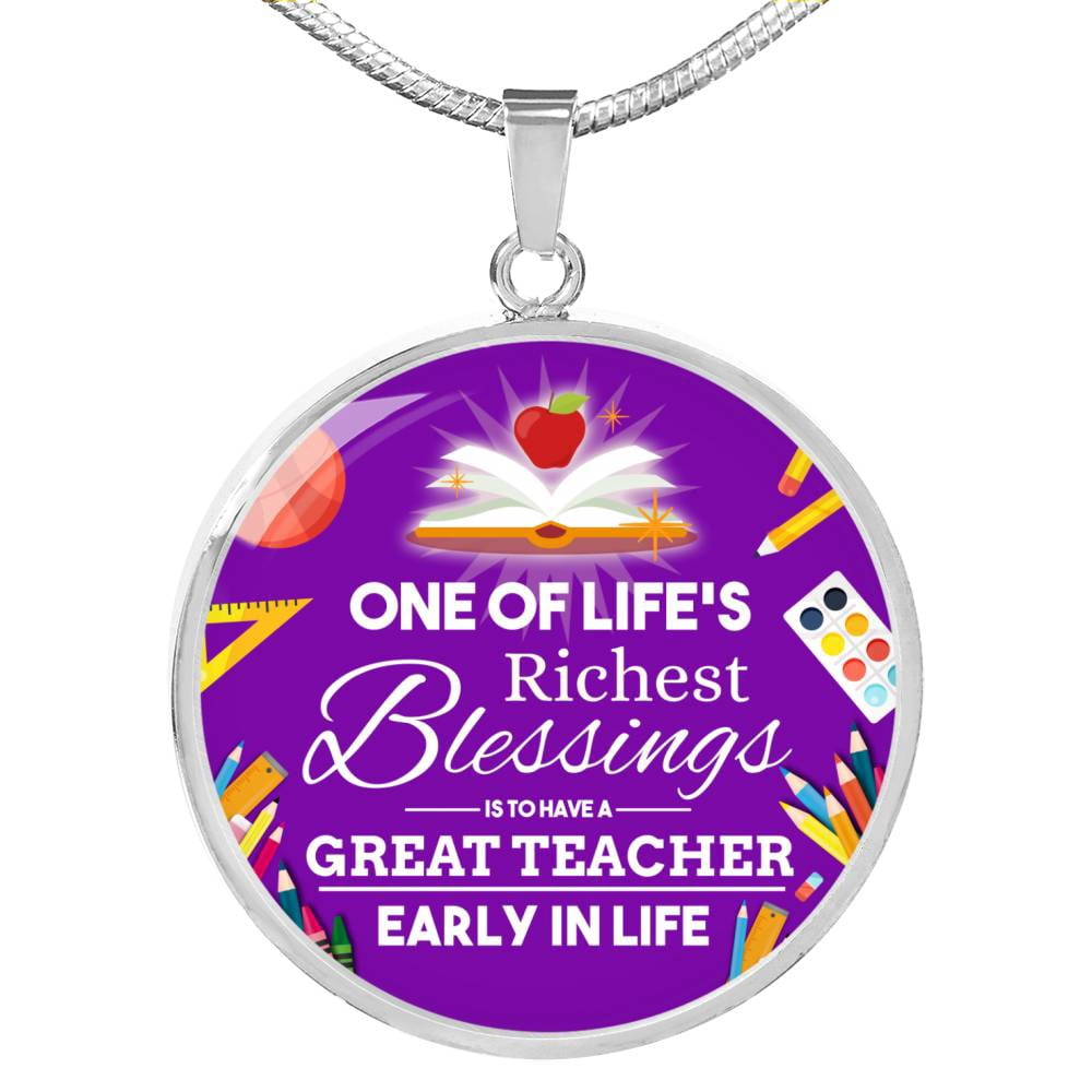 Teacher Appreciation Circle Necklace Stainless Steel or 18k Gold 18-22 ...