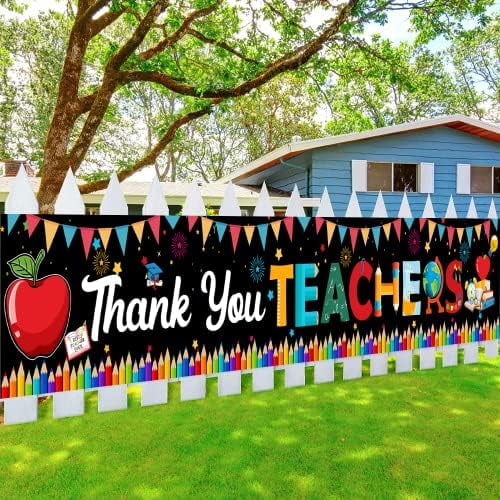 Teacher Appreciation Decorations Banner, Large 9.8 x 1.6 Ft Teacher ...