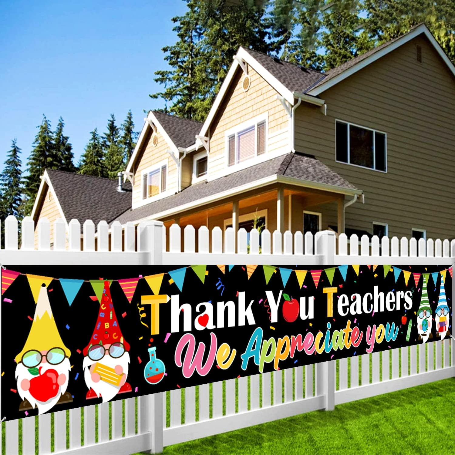 Teacher Appreciation Decorations Graden Banner, Large Thank You ...