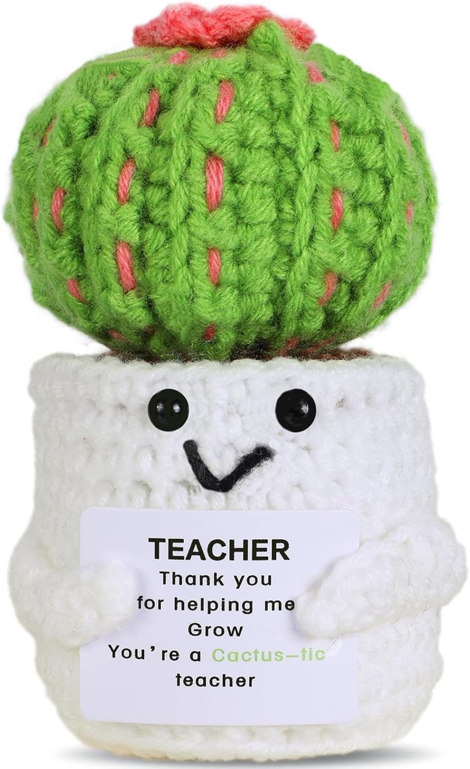 Teacher Appreciation Gift Positive Crochet Cactus Emotional Support ...