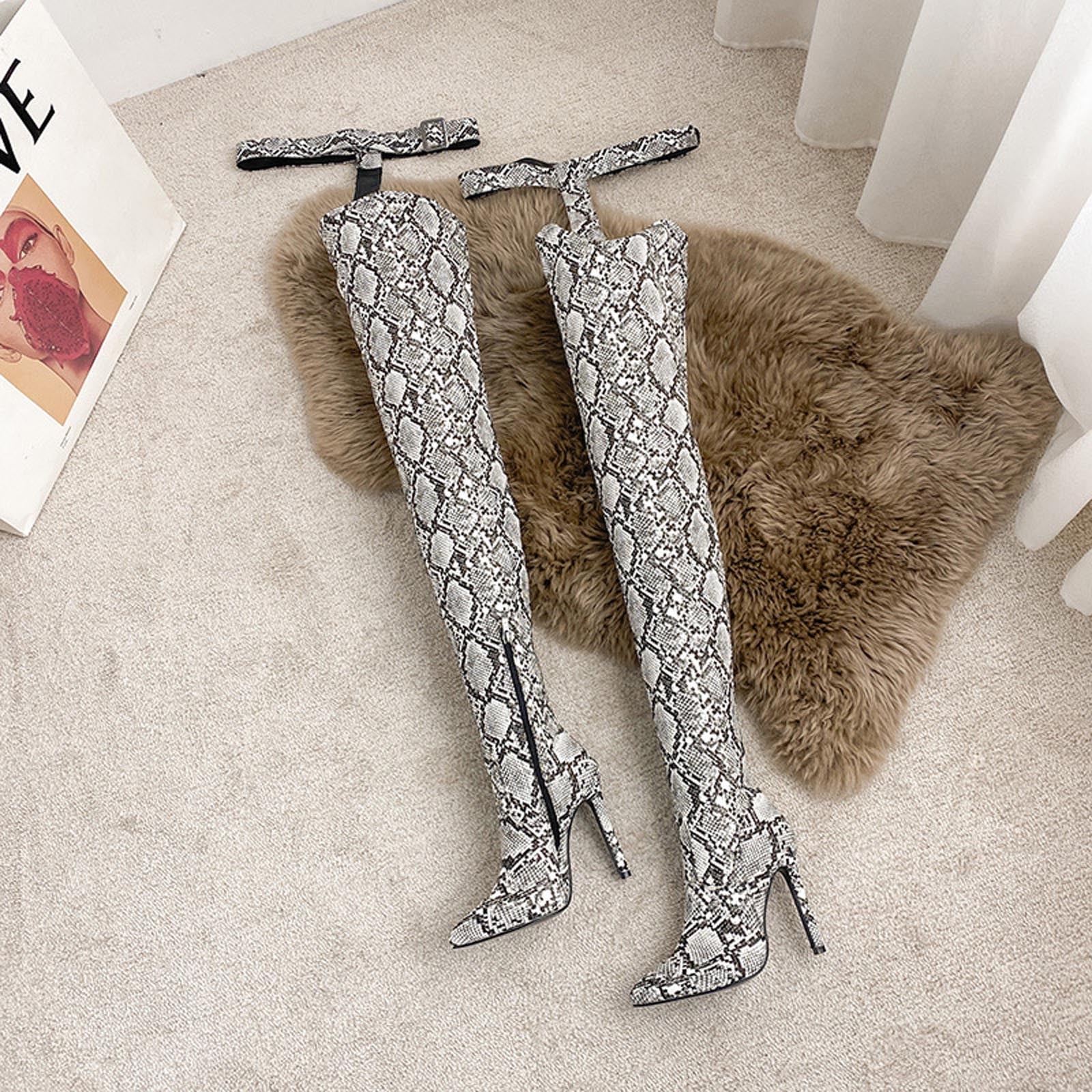 Teacher Appreciation Gifts AXXD High-Heels Over-the-Knee Boots,Platform ...