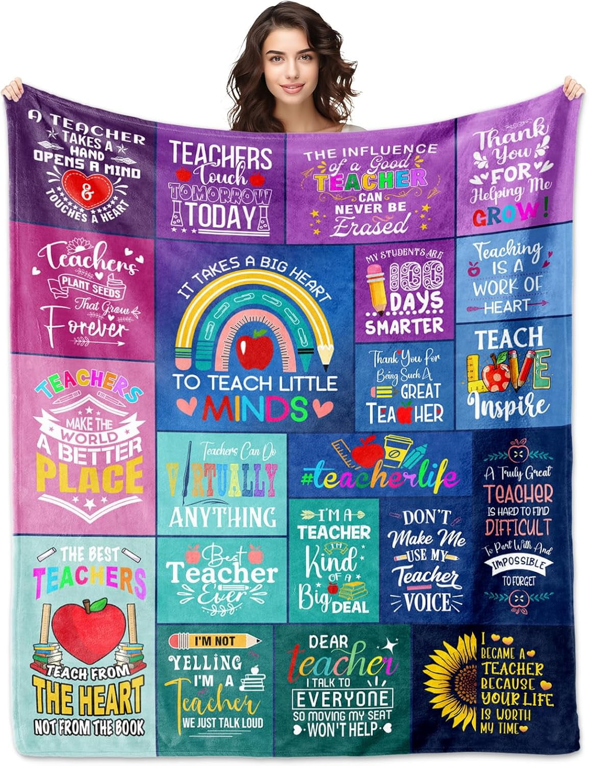 Teacher Appreciation Gifts, Gifts for Teacher Blanket 60"x50", Teacher Gifts for Women/Men ...