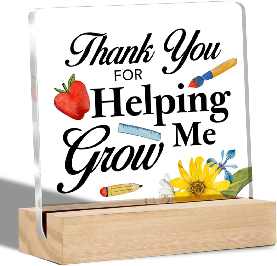 Teacher Appreciation Gifts Thank You for Helping Me Grow Clear Desk ...