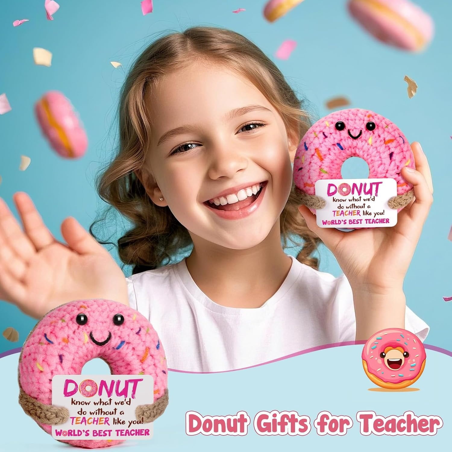 Teacher Appreciation Gifts for Women - Funny Handmade Crochet Donut ...