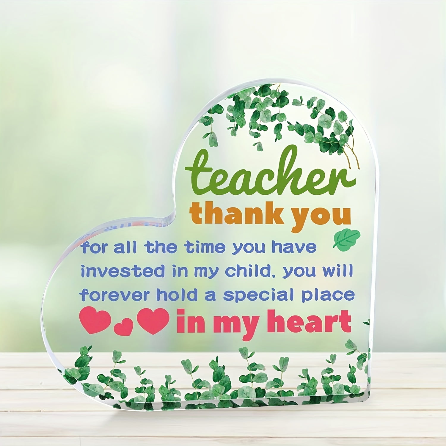 Teacher Appreciation Gifts For Women - Heart Shape Acrylic Thank You ...