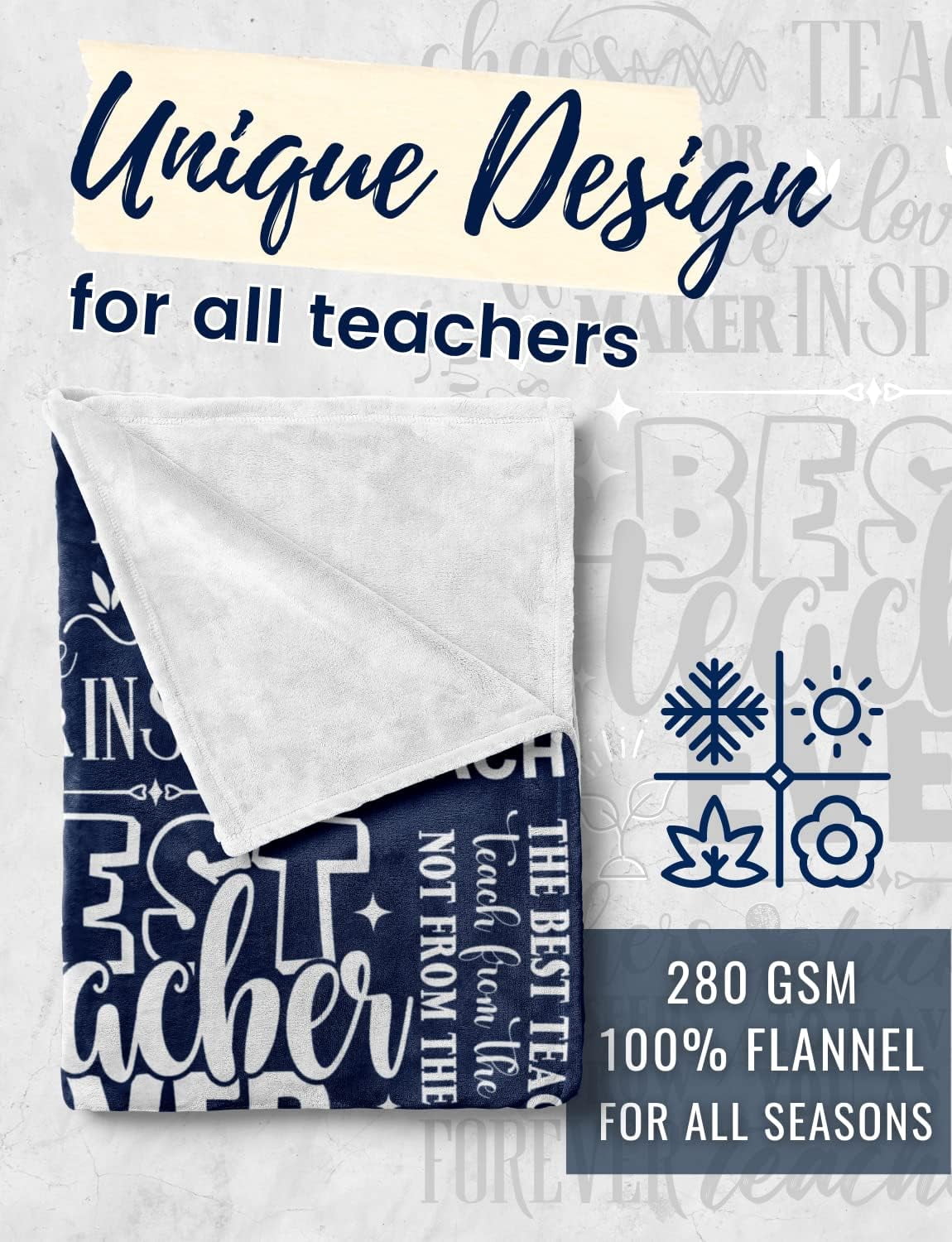 Teacher Appreciation Gifts for Women Men, Flannel Blanket Throws with ...
