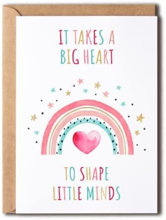 Teacher Appreciation Greeting Card - 'It Takes A Big Heart To Shape ...