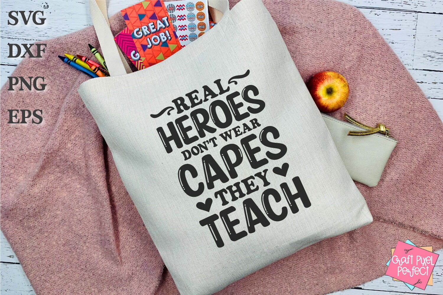 Teacher Appreciation Tote: Real Heroes Don't Wear Capes, Candle Quote ...
