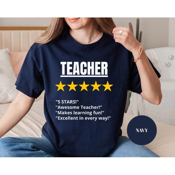 Teacher Appreciation Shirt: 5-Star Review Graphic Tee - Walmart.com