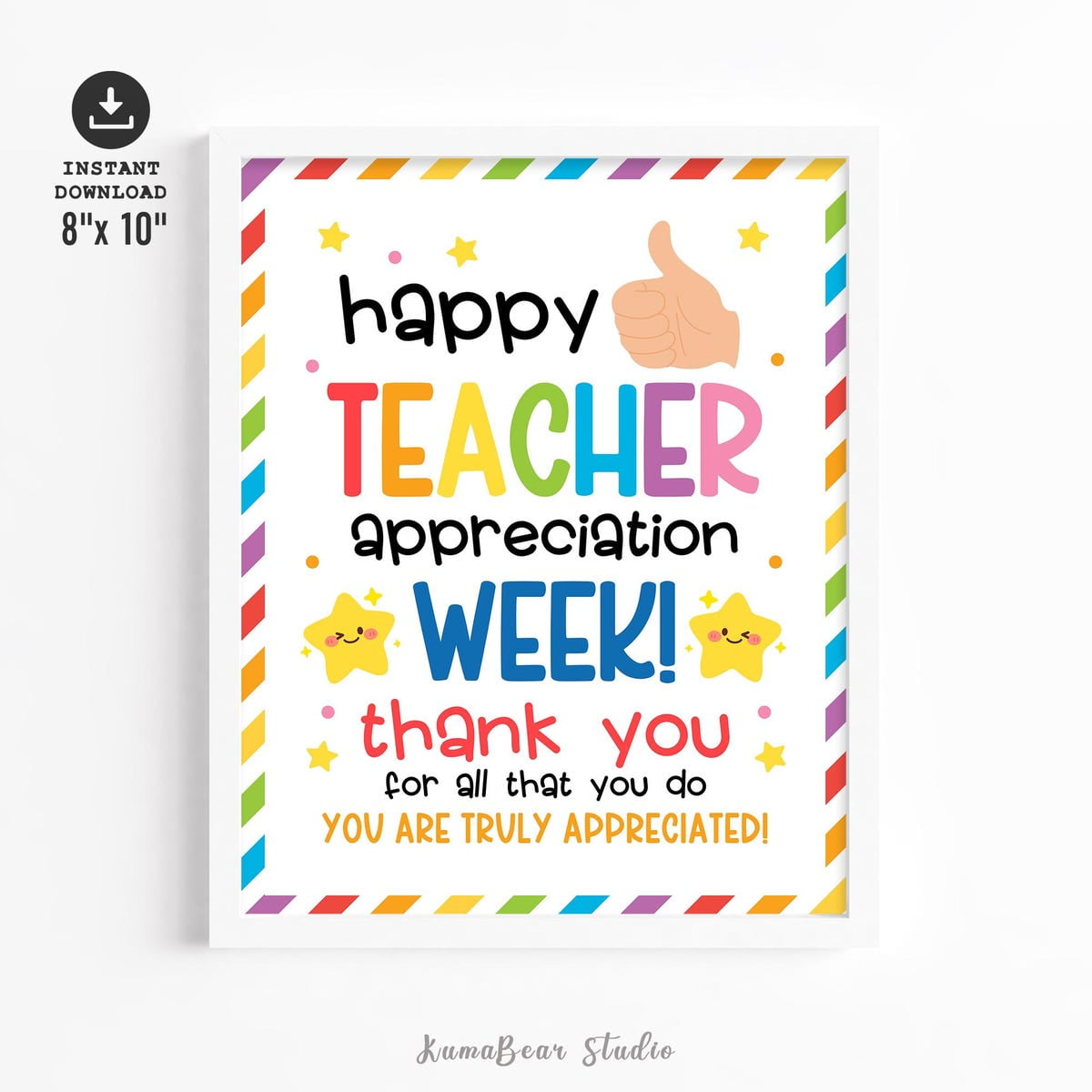Teacher Appreciation Sign Printable, Teacher Week Poster Printable ...