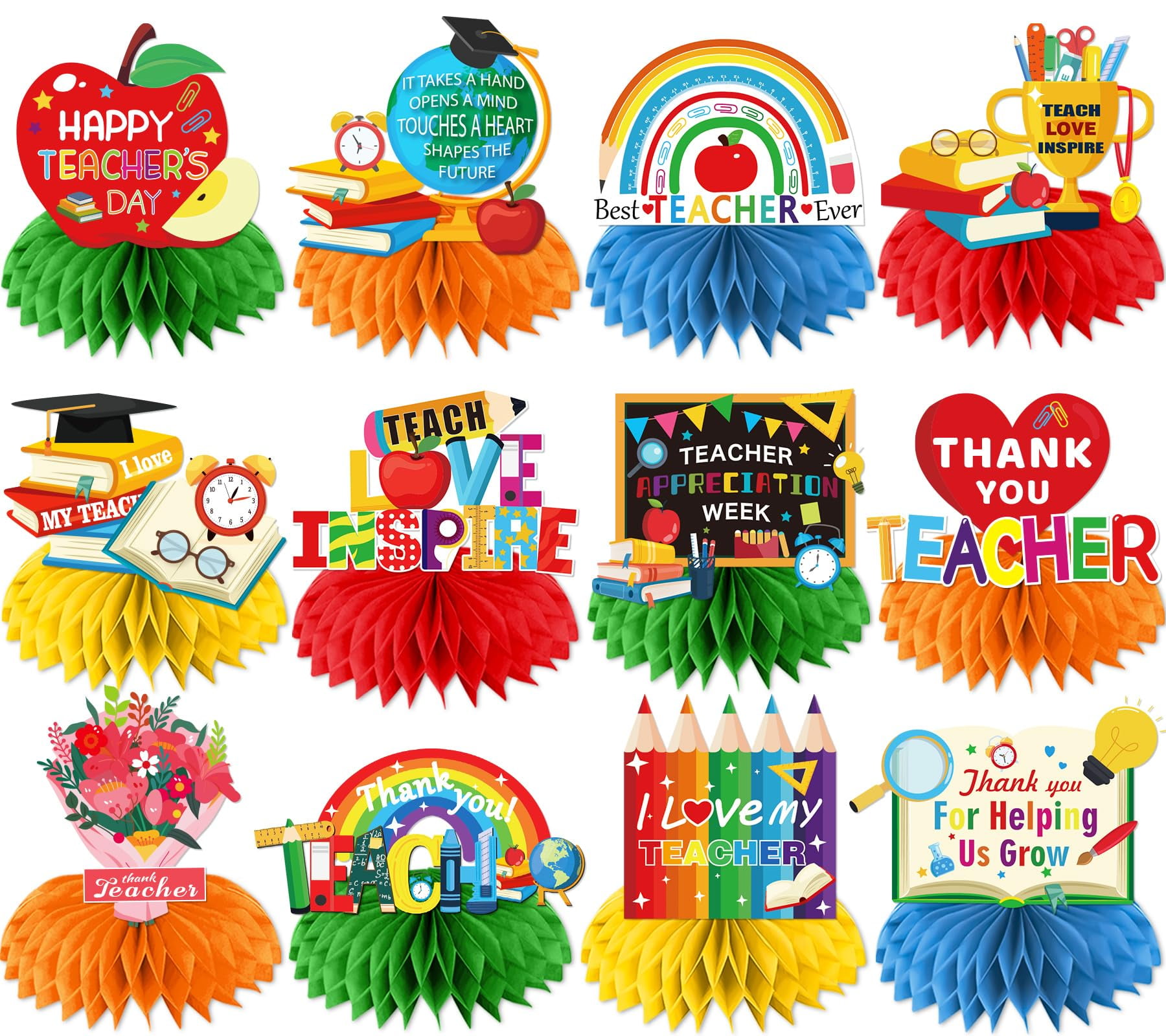 Teacher Appreciation Table Centerpieces,12pcs IFF17 Teacher ...