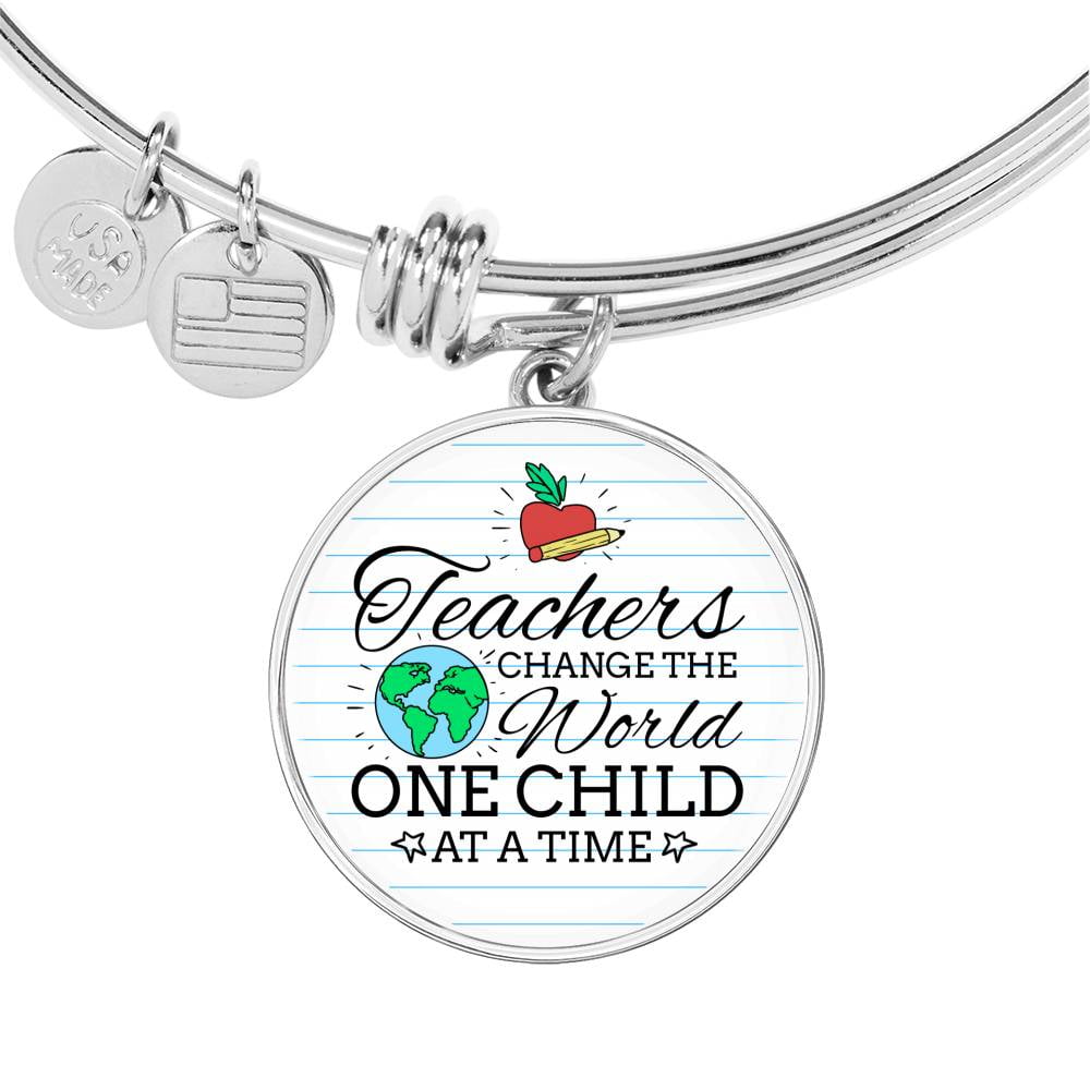Teacher Appreciation Teachers Change The World Stainless Steel or 18k ...