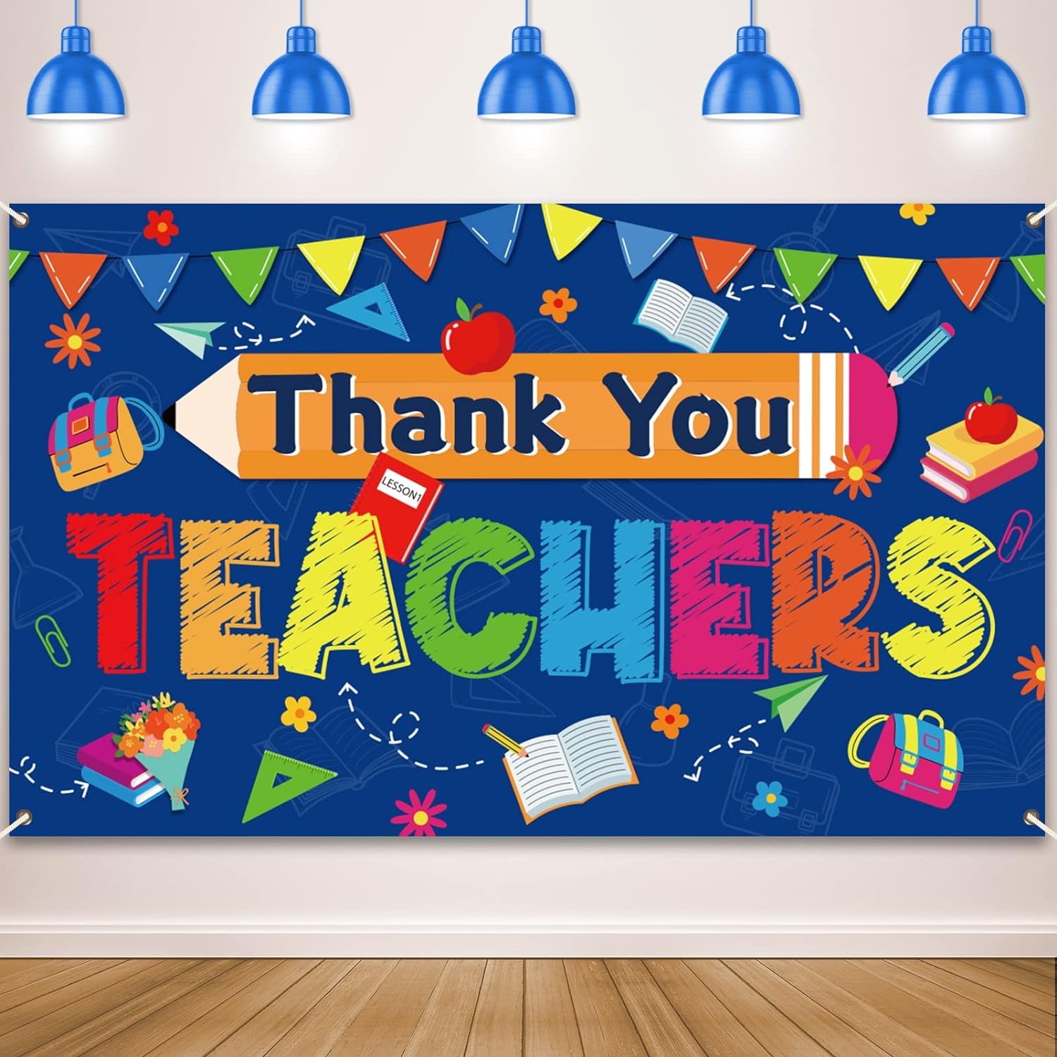 Teacher Appreciation Week Backdrop Banner Decorations 71 X 43 Inch ...