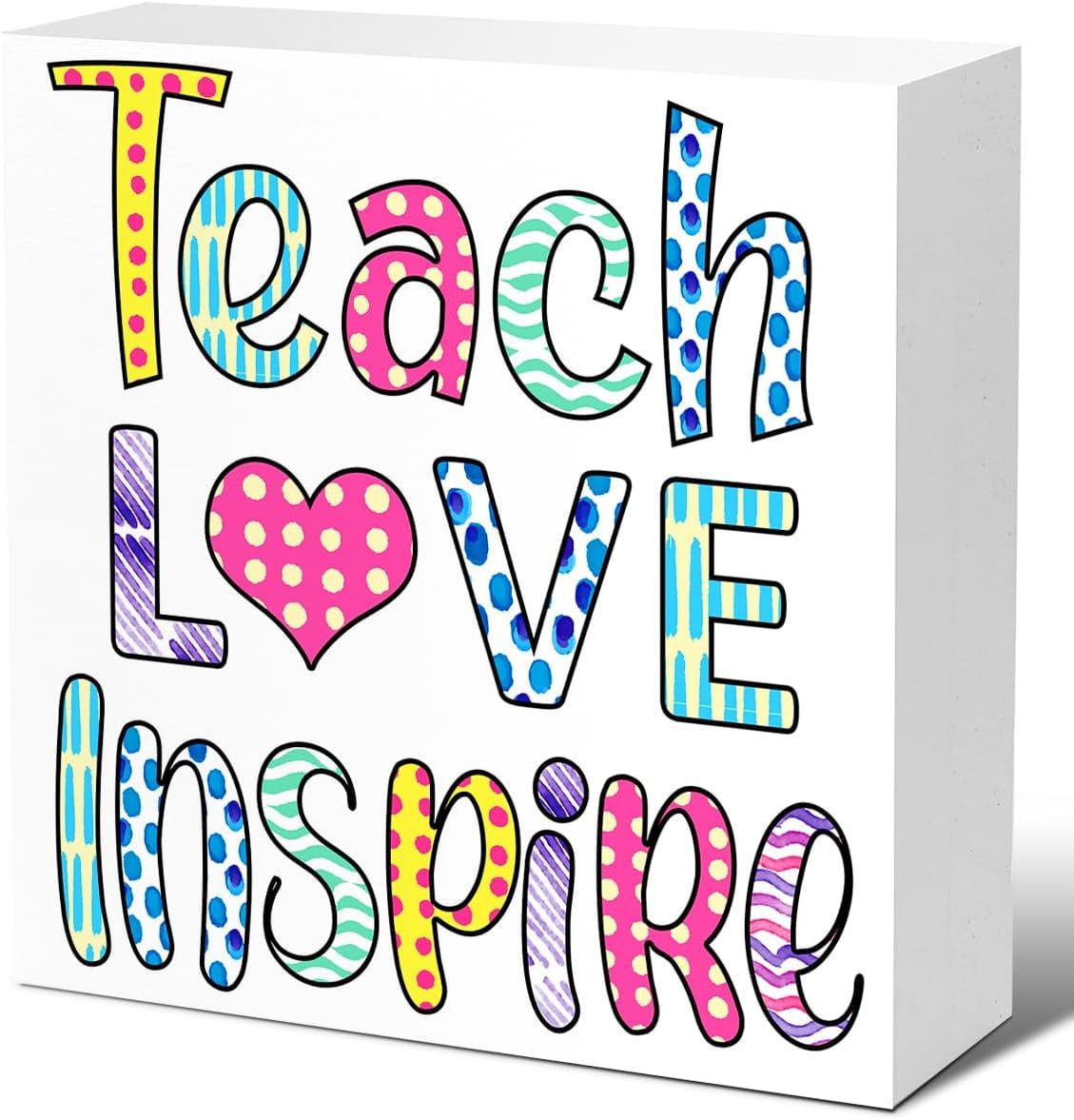 Teacher Appreciation Wood Block Sign Teacher Life Wooden Box Sign for ...