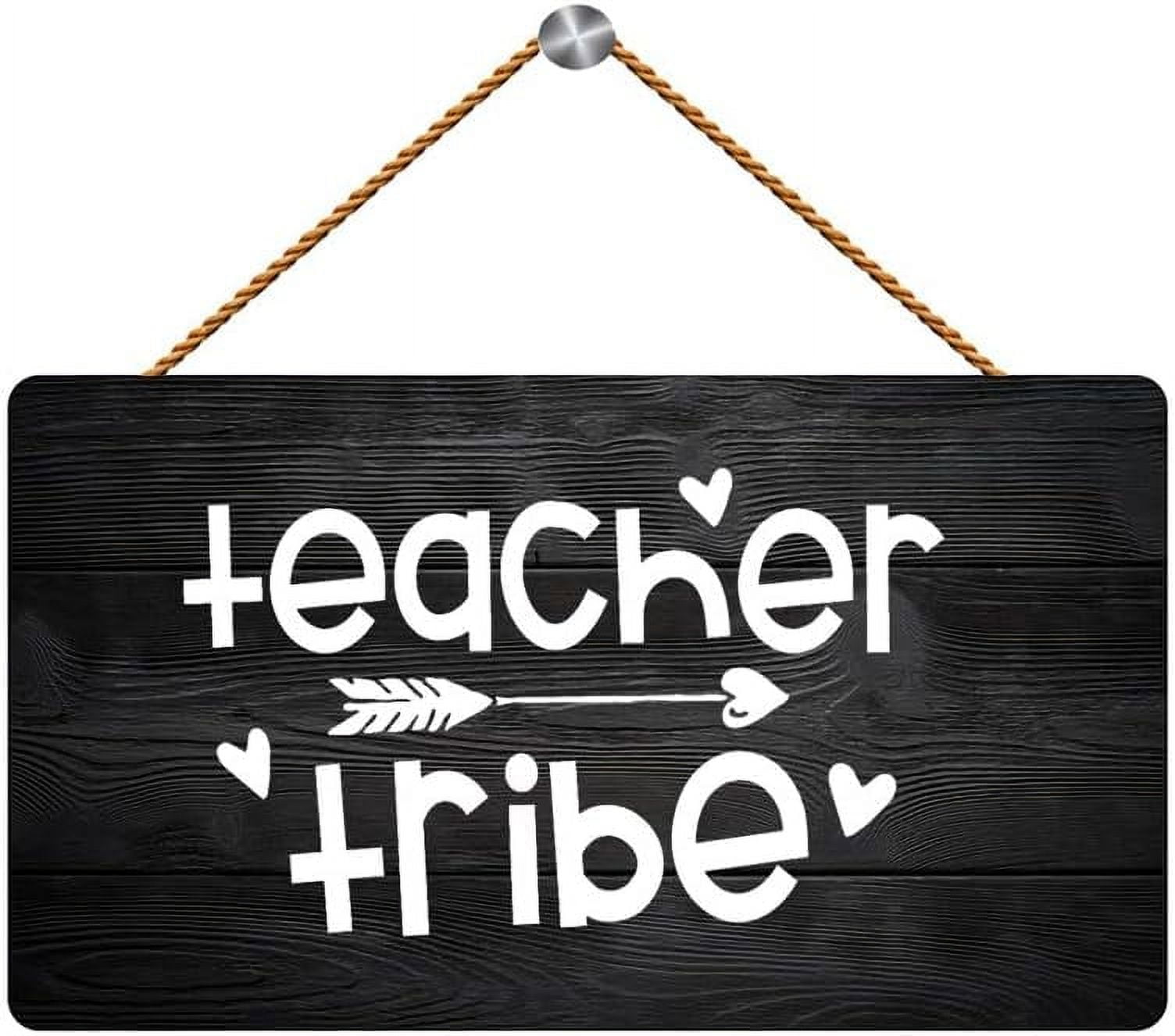 Teacher Appreciation Wood Sign Rustic Hanging Wall Sign Black 12X8 Inch ...