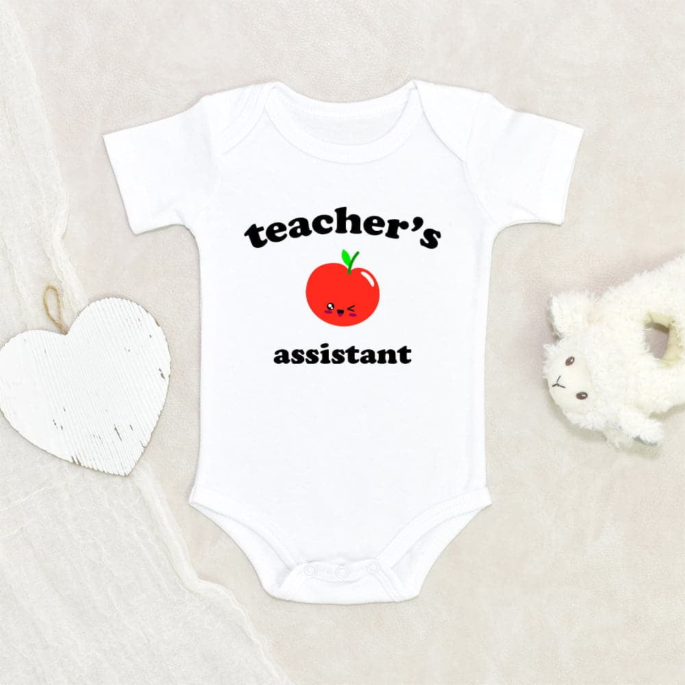 Teacher Baby Onesie Teacher Baby Clothes Teacher's Assistant Apple Baby ...