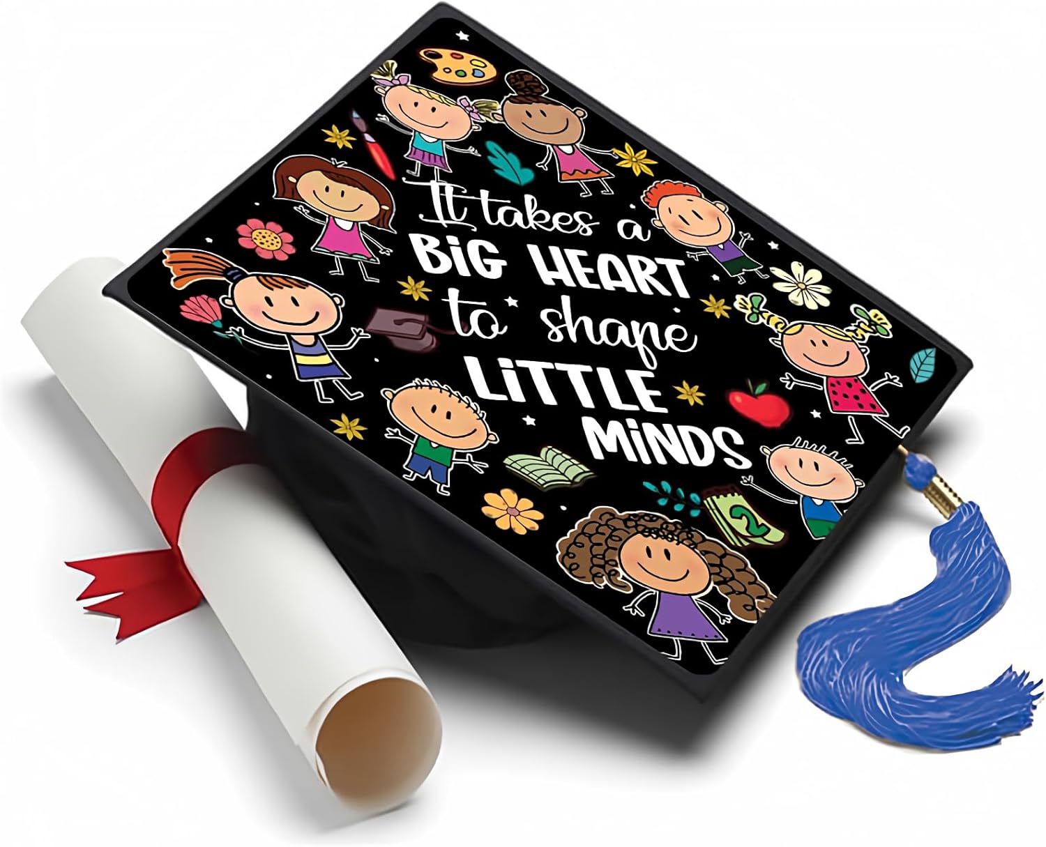 Teacher Big Heart Grad Topper, Graduation for Teachers, Graduation ...