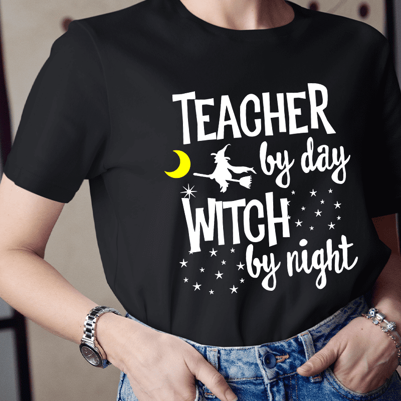 Teacher By Day Witch By Night The Shining Stars T-Shirt, Funny ...