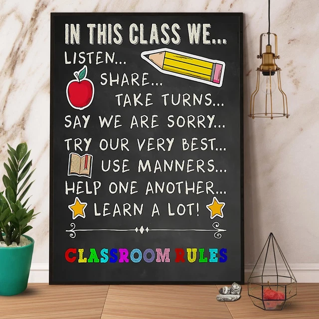 Teacher In This Class We Learn A Lot Classroom Rules Paper Poster No ...