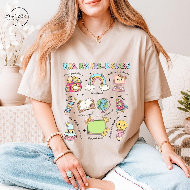 Teacher Class Rules Pre-K Kindergarten Back To School Retro Teacher ...