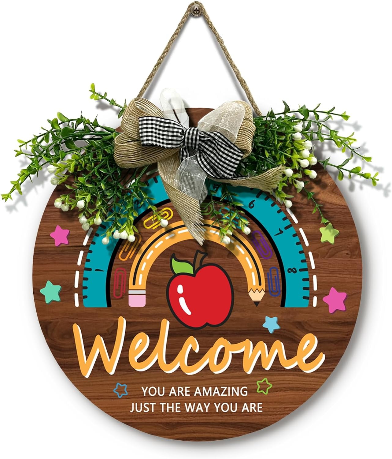 Teacher Classroom Door Sign Wooden Welcome Door Sign for Classroom ...