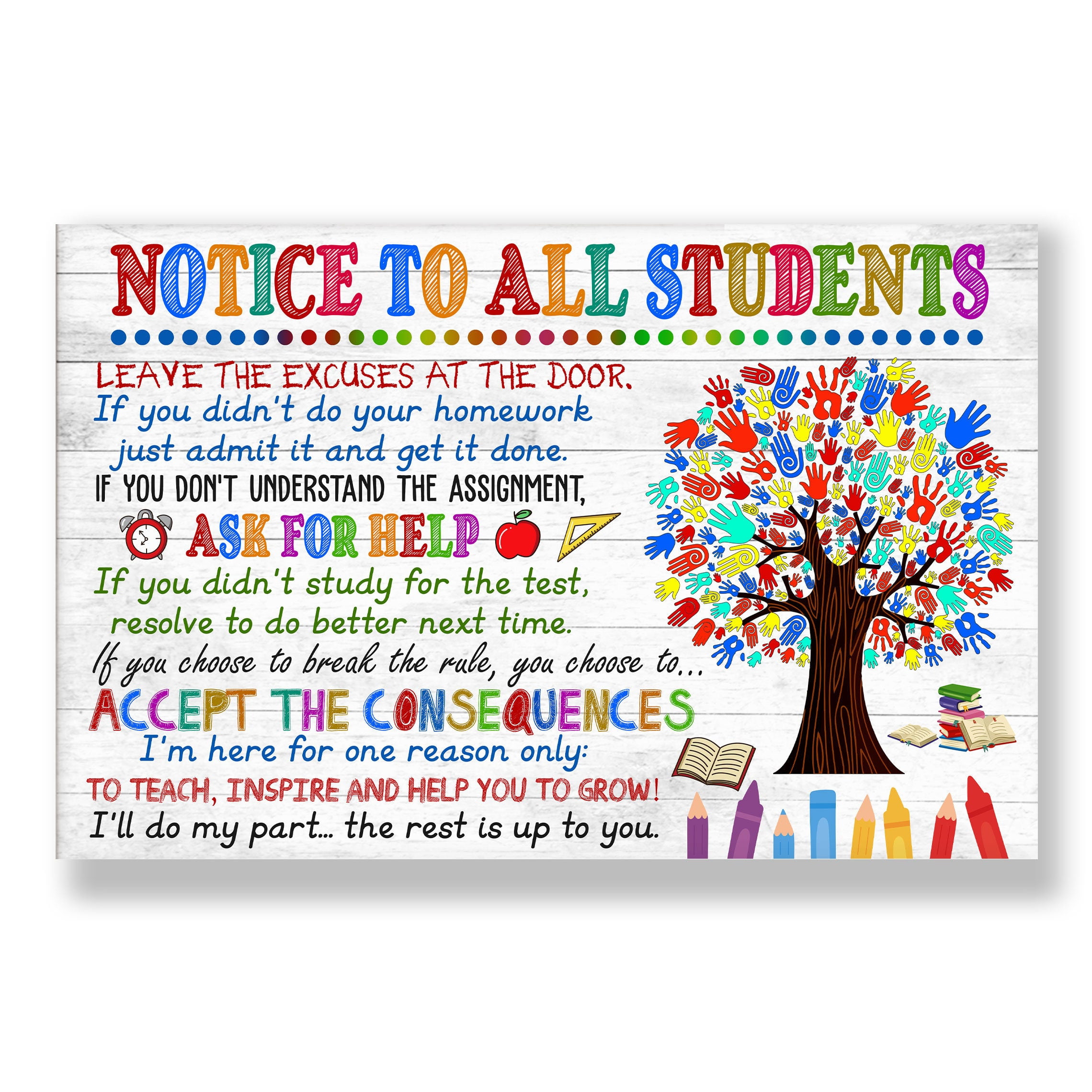 Teacher Classroom Poster, Kid Hands Print Tree, Back To School ...