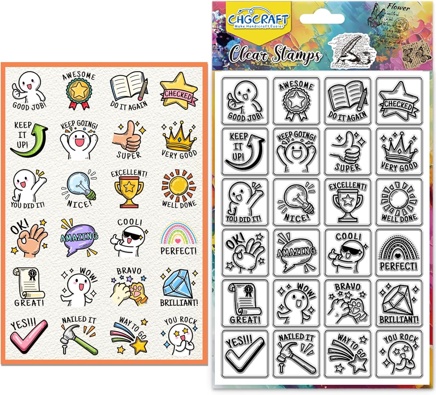 Teacher Classroom Rating Clear Stamp Transparent Handicraft Stamps for ...