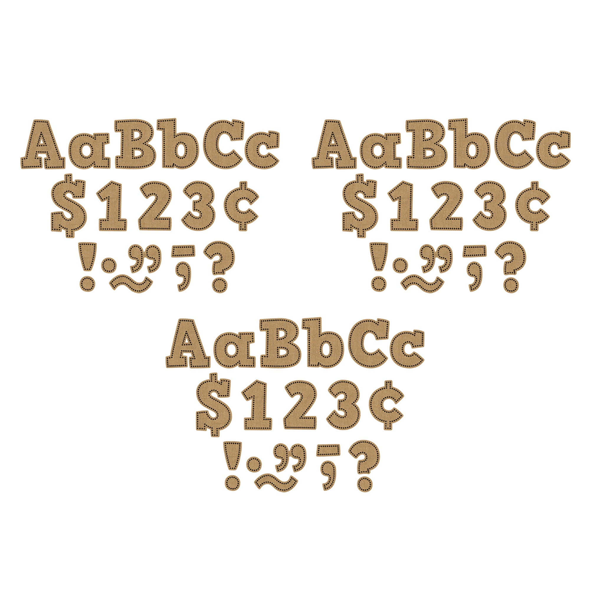 Teacher Created Resources 4 Bold Block Letters Combo Pack Brown Burlap