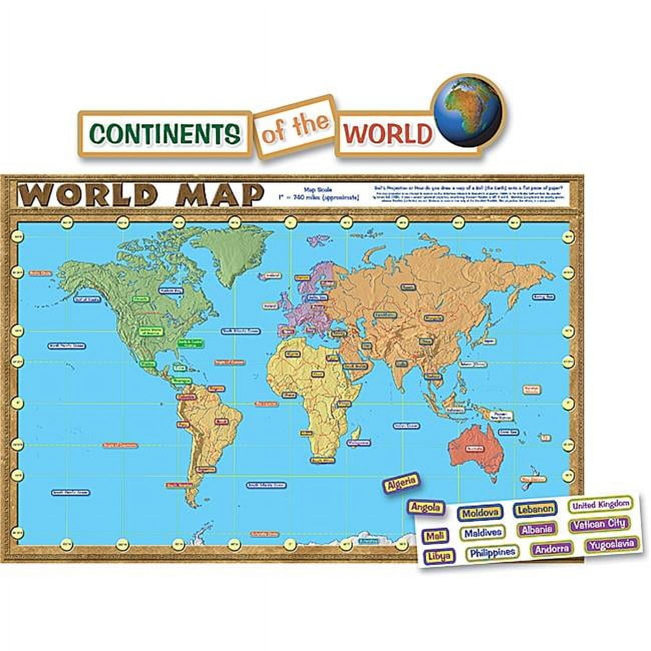 Teacher Created Resources 4410 World Map Repositionable Bulletin Board ...