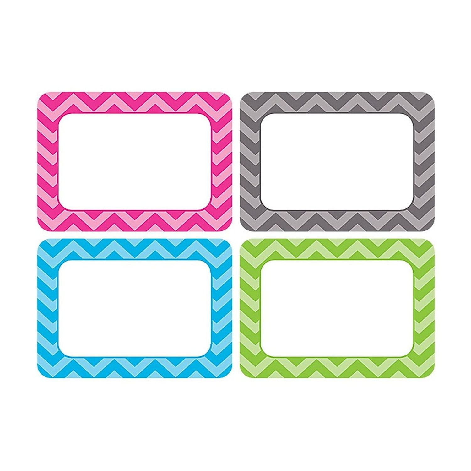 All Grade Self-Adhesive Name Tags, 3.5 X 2.5, Chevron Border Design ...