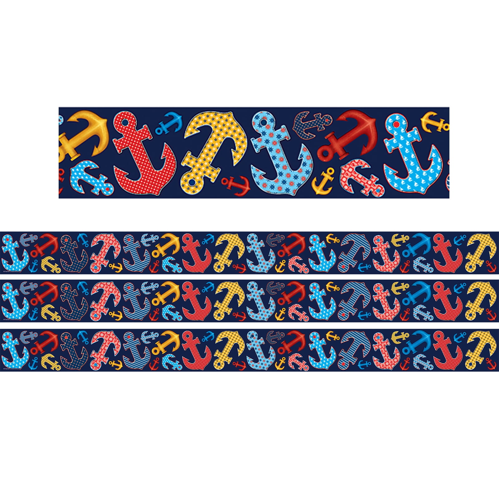 Teacher Created Resources Anchors Straight Rolled Border Trim, 50 Feet ...