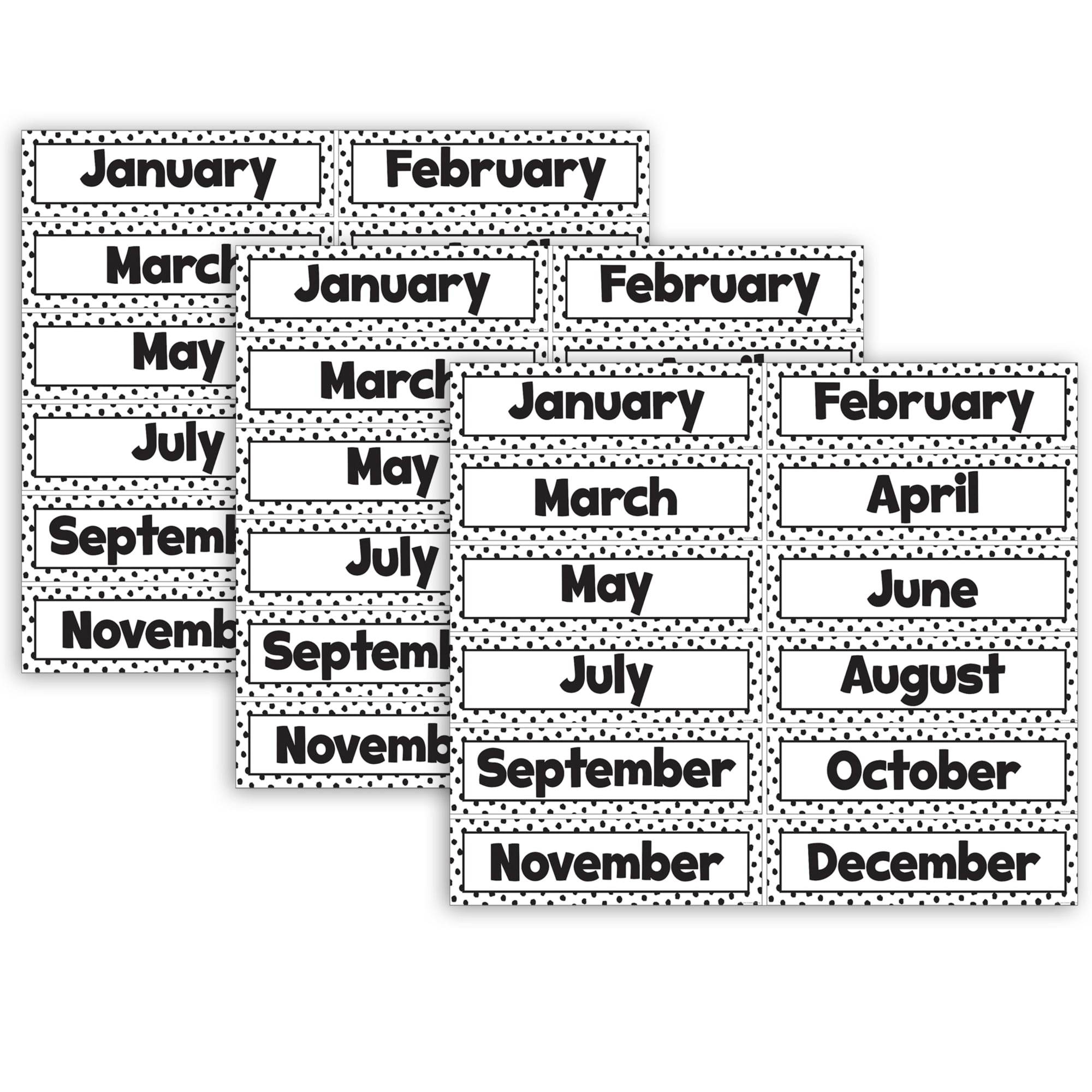 Teacher Created Resources Black Painted Dots on White Monthly ...