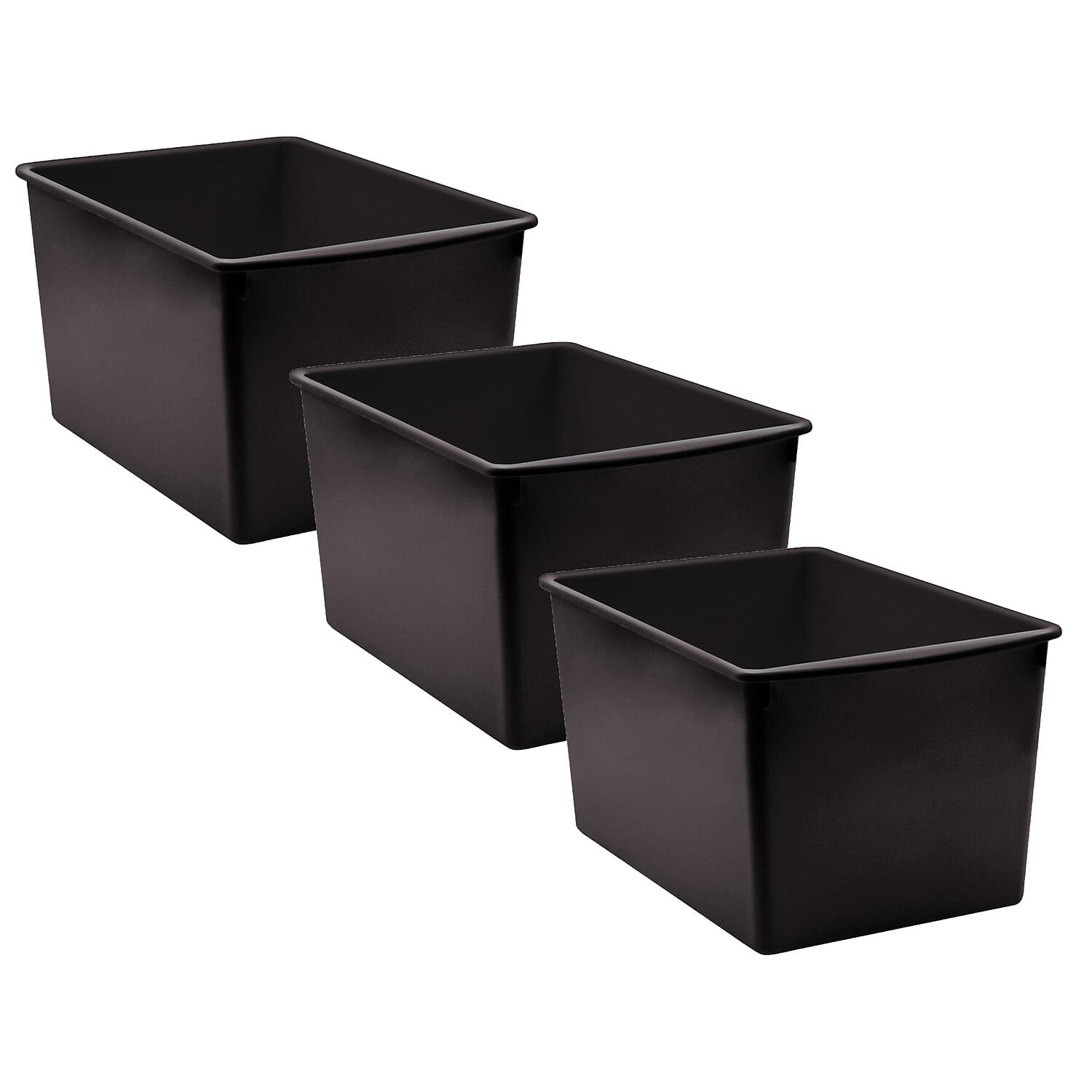 Teacher Created Resources Black Plastic Multi-Purpose Bin, Pack of 3 ...