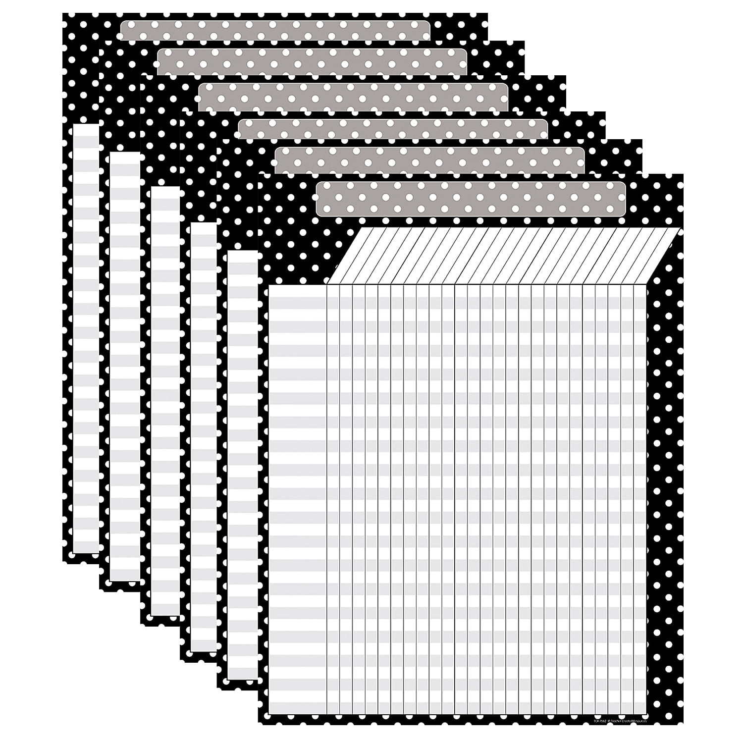 Teacher Created Resources Black Polka Dots Incentive Chart, Pack of 6 ...