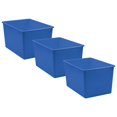 Teacher Created Resources Blue Plastic Multi-Purpose Bin, Pack of 3 ...