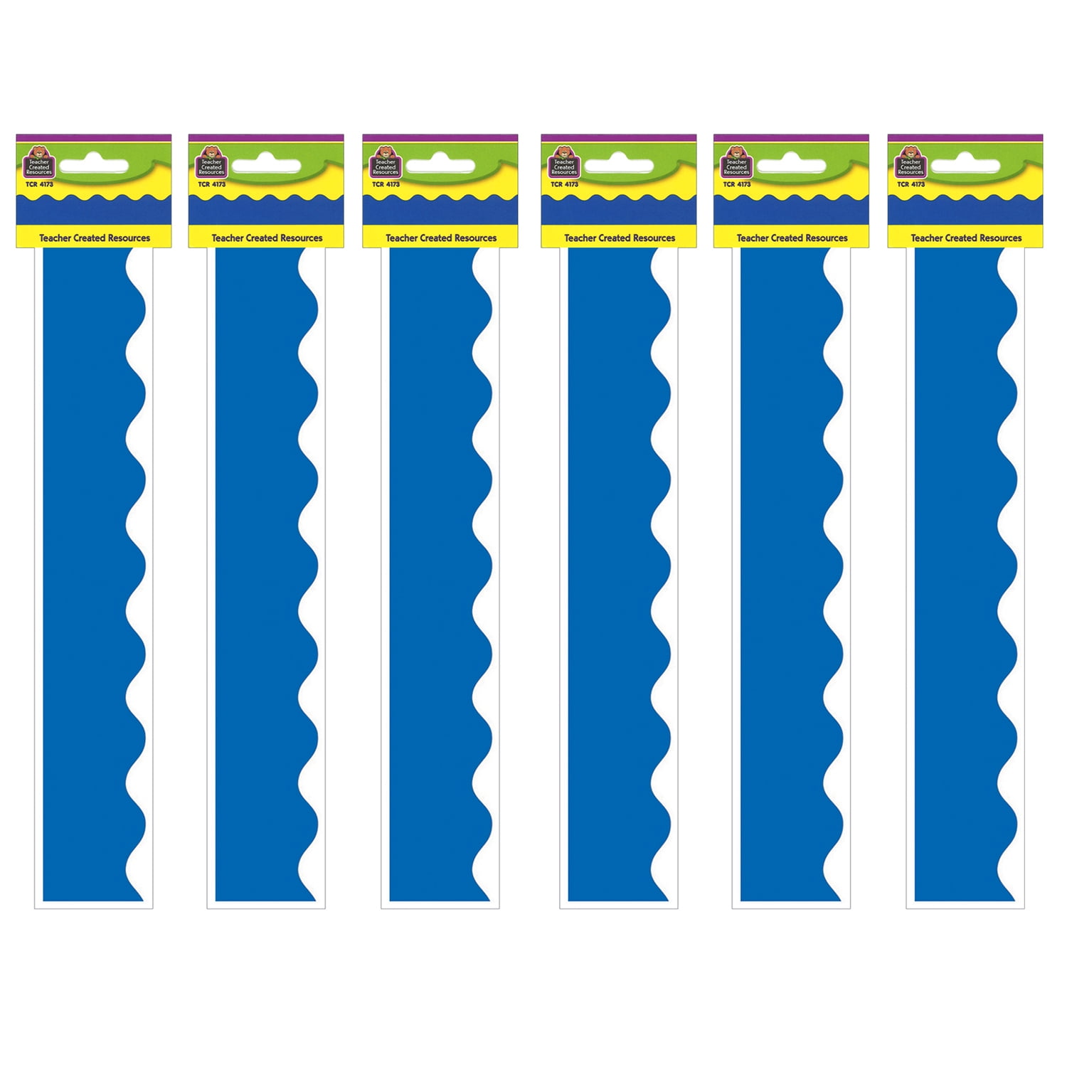Teacher Created Resources Blue Scalloped Border Trim, 35 Feet Per Pack ...