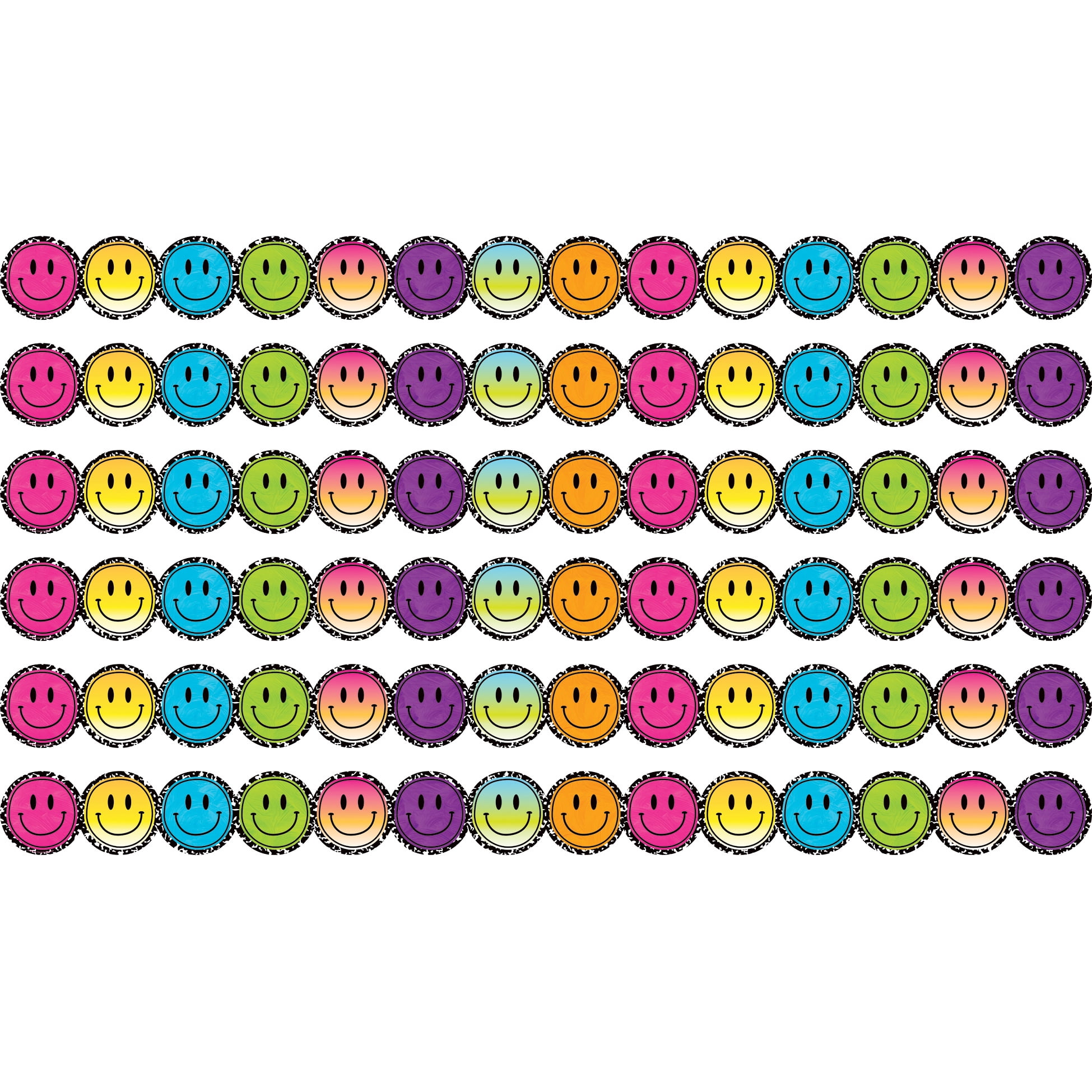 Teacher Created Resources Brights 4Ever Smiley Faces Die-Cut Border ...