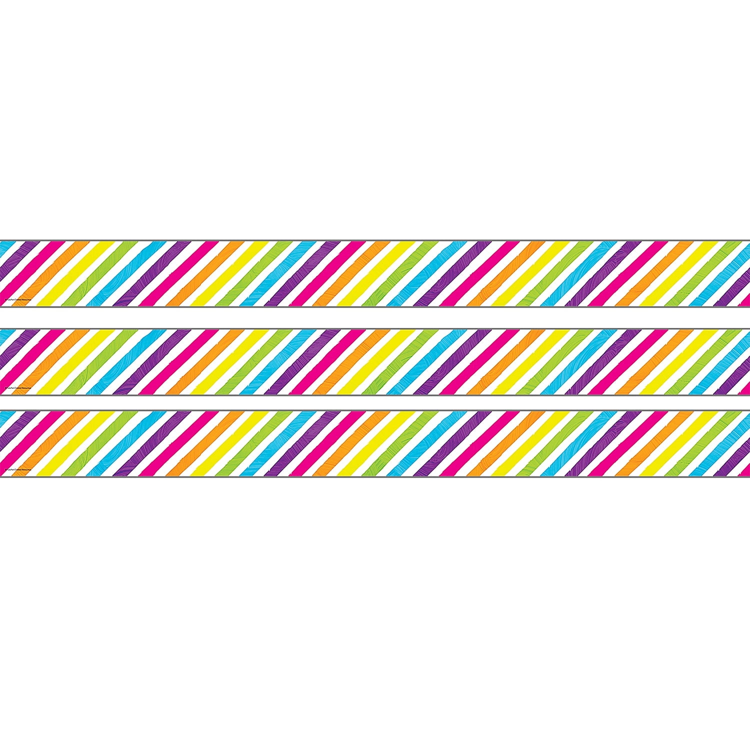 Teacher Created Resources Brights 4Ever Stripes Straight Rolled Border ...