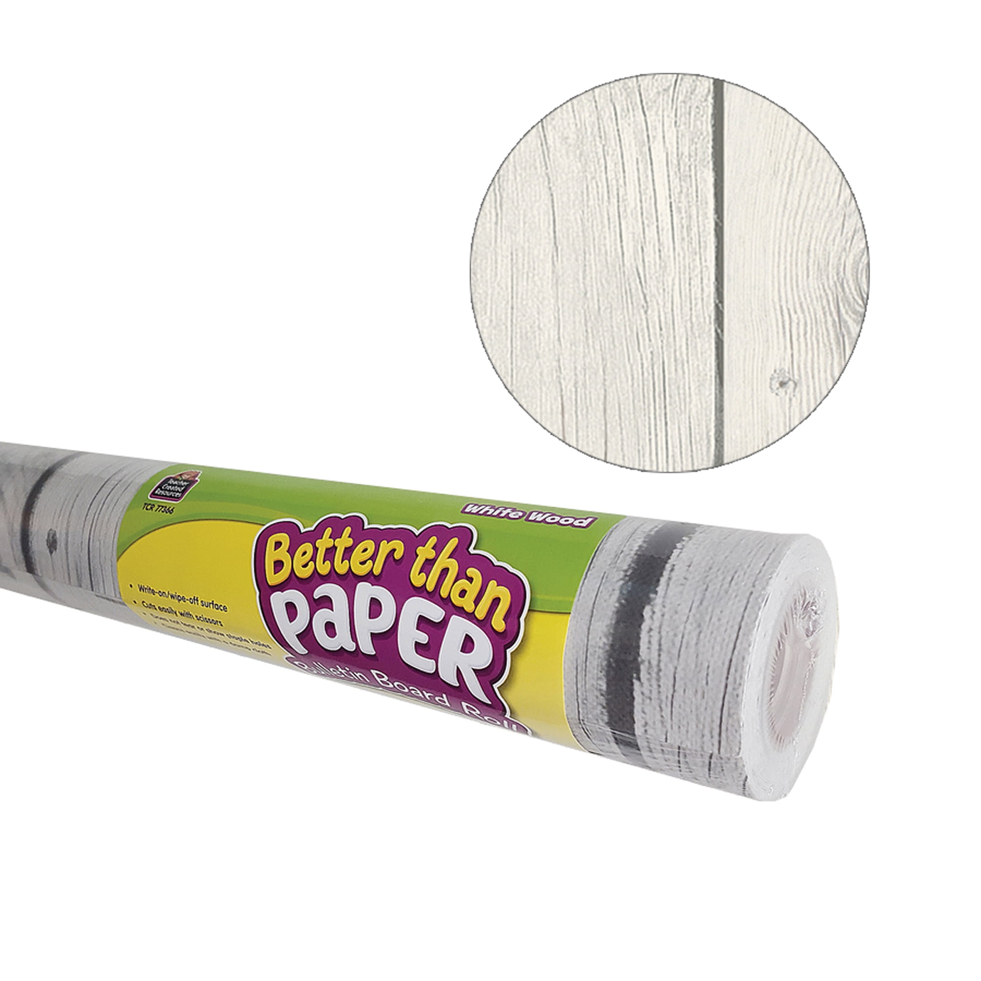 Better Than Paper 4 Rolls of 4'x12' White Wood Bulletin Board Roll for ...
