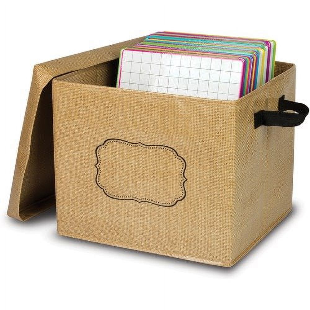 Teacher Created Resources Burlap Storage Box Lift-off Closure - Brown ...