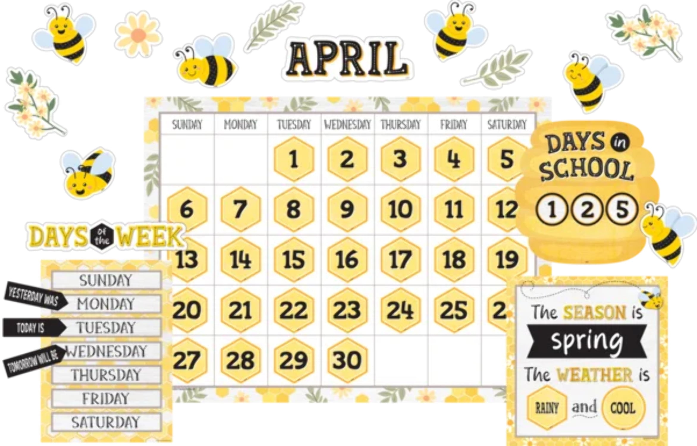 Teacher Created Resources Buzzing Bees Calendar Bulletin Board (TCR ...